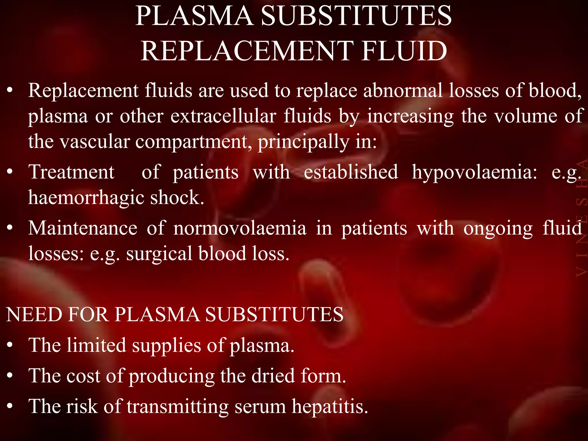 BLOOD PRODUCTS & PLASMA SUBSTITUTES | PPTX