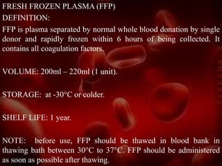 BLOOD PRODUCTS & PLASMA SUBSTITUTES | PPTX