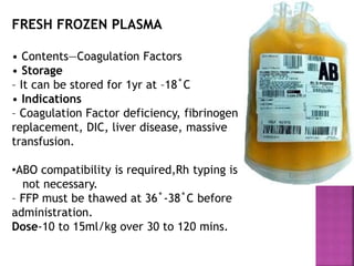 Principles of Blood products tranfusion | PPTX