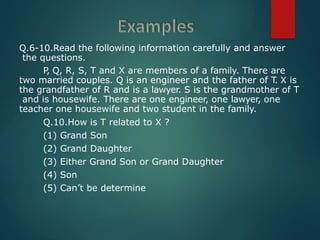 Blood Relation Aptitude questions and solustions | PPTX