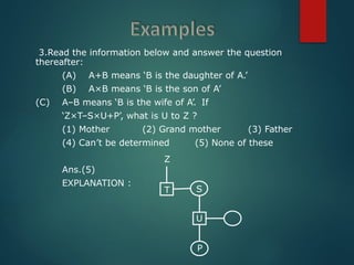 Blood Relation Aptitude questions and solustions | PPTX