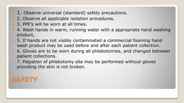 Blood sample collection procedure ppt | PPTX | First Aid | Injuries