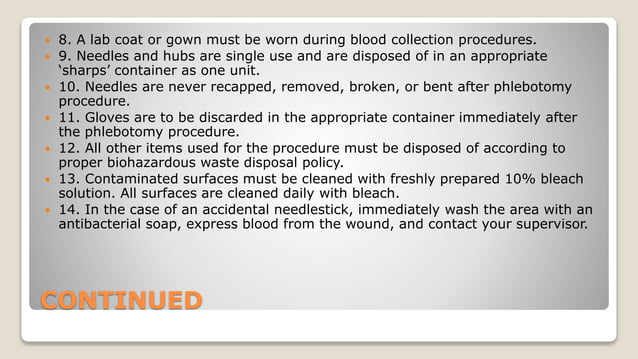 Blood sample collection procedure ppt | PPTX | First Aid | Injuries