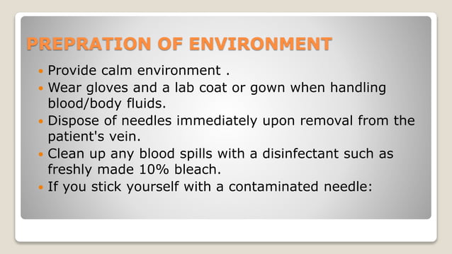 Blood sample collection procedure ppt | PPTX | First Aid | Injuries