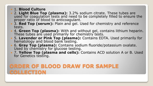 Blood sample collection procedure ppt | PPTX | First Aid | Injuries