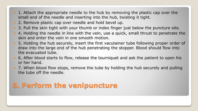 Blood sample collection procedure ppt | PPTX | First Aid | Injuries