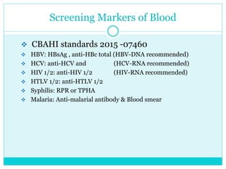Blood screening, quarantine and release | PPTX
