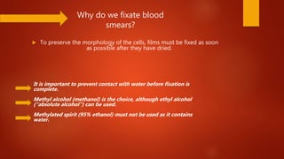 Blood smear preparation, fixation, staining. Veterinary Clinical ...