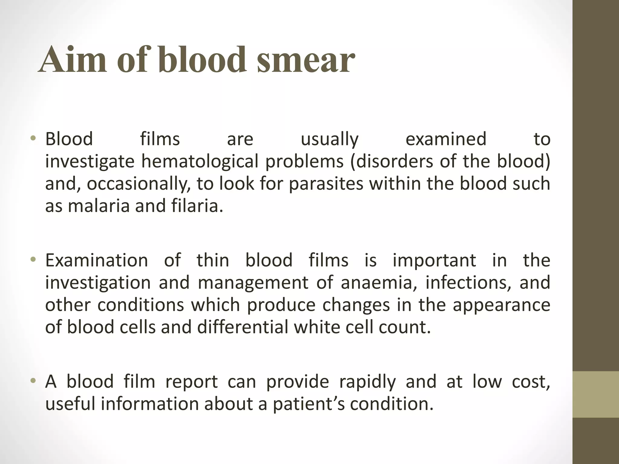 Blood smear staining | PPTX