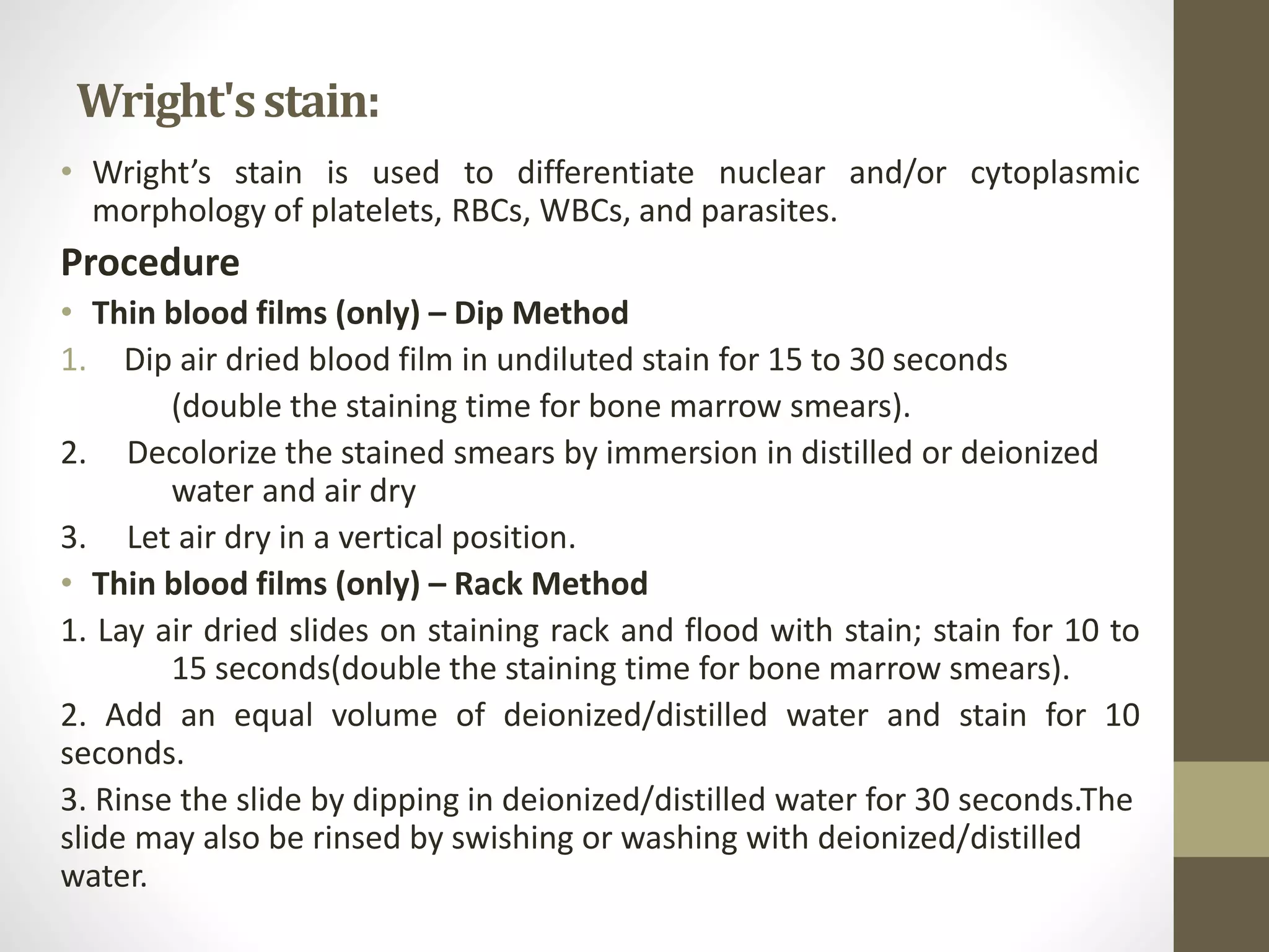 Blood smear staining | PPTX
