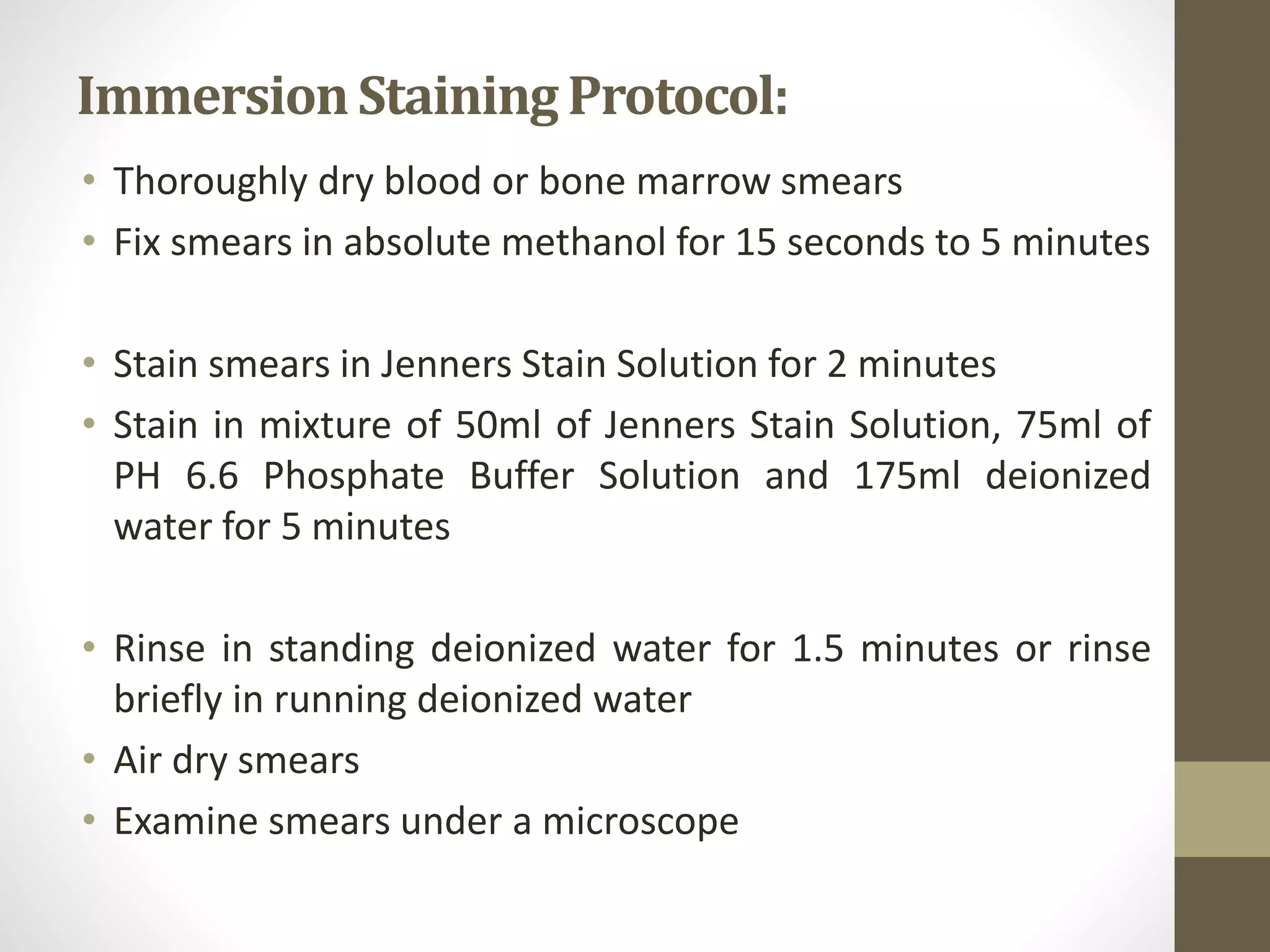 Blood smear staining | PPTX