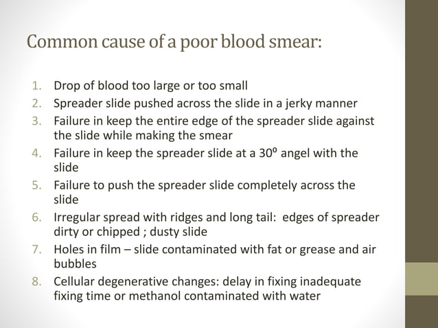 Blood smear staining | PPTX | Blood Disorders | Diseases and Conditions