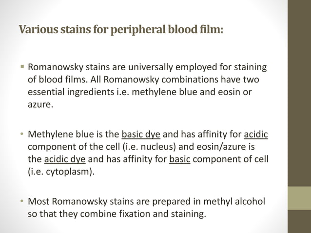 Blood smear staining | PPTX | Blood Disorders | Diseases and Conditions