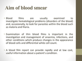 Blood smear staining | PPTX