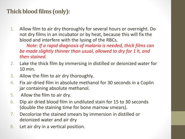 Blood smear staining | PPTX | Blood Disorders | Diseases and Conditions