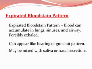 Expirated Blood Pattern