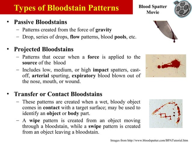 Blood spatter analysis is a key forensic technique used to reconstruct ...