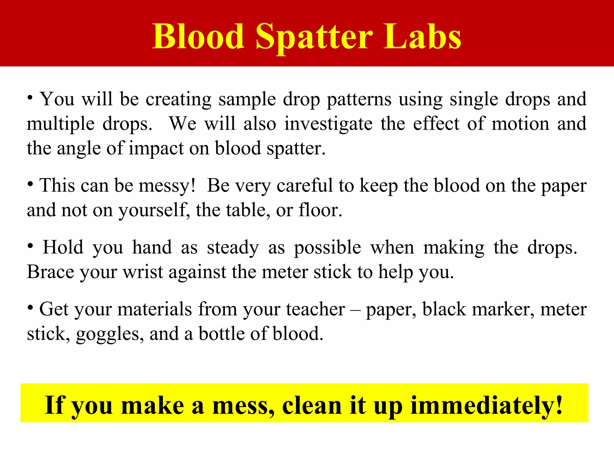 Blood Spatter PowerPoint | PPT
