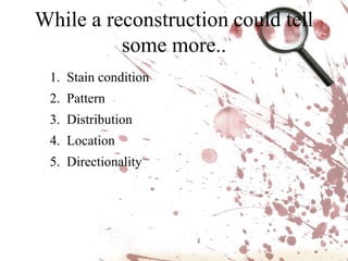 Blood Spatter Analysis Types