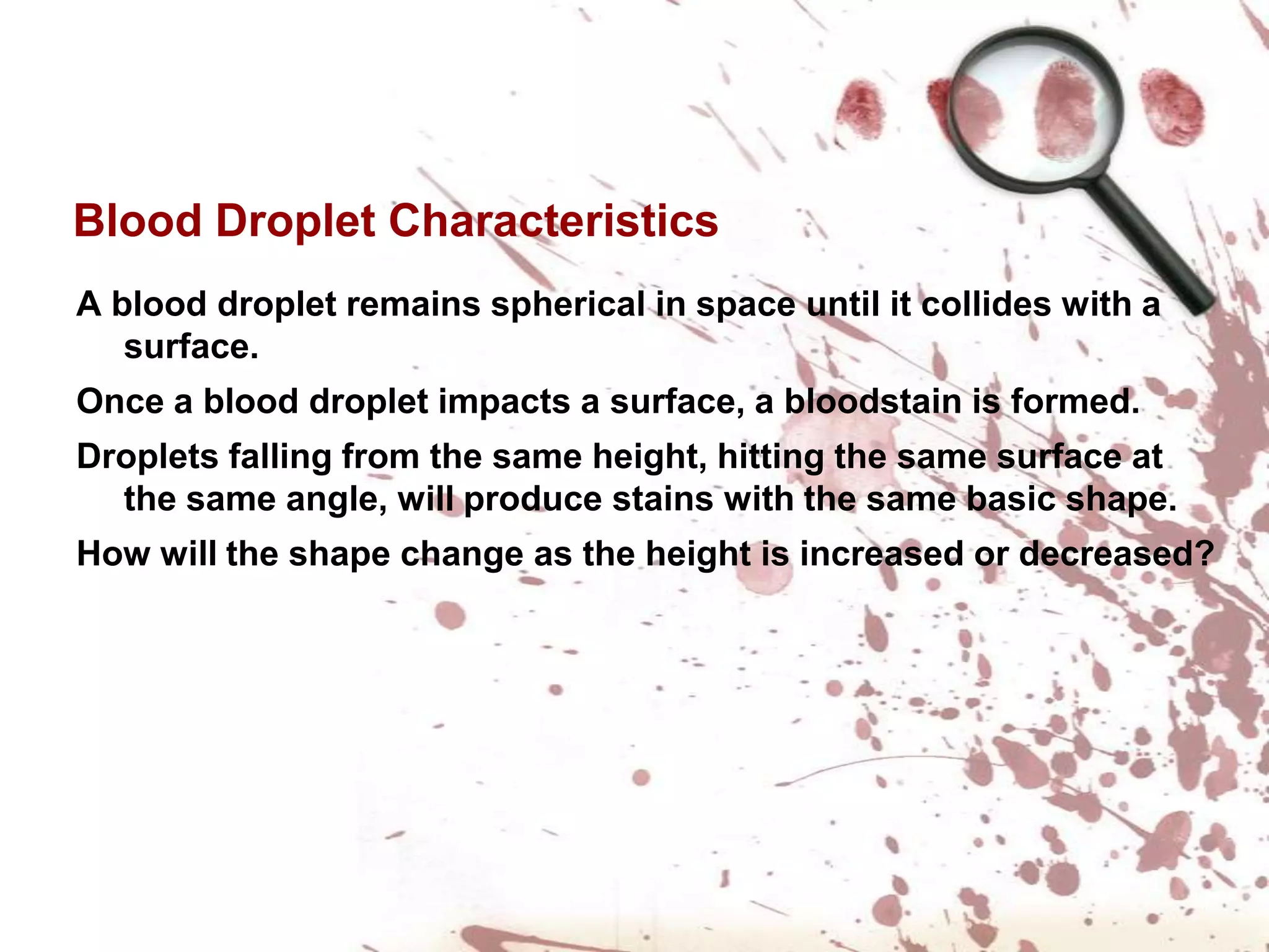 Blood spatter analysis ppt | PPTX