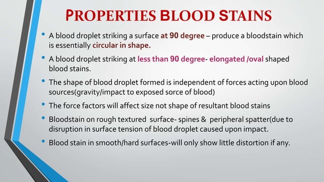 Blood spatter interpretation-FORENSIC SEROLOGY | PPTX | Physics | Science