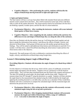 Blood spatter mini-unit | DOCX | Secondary Education | Education