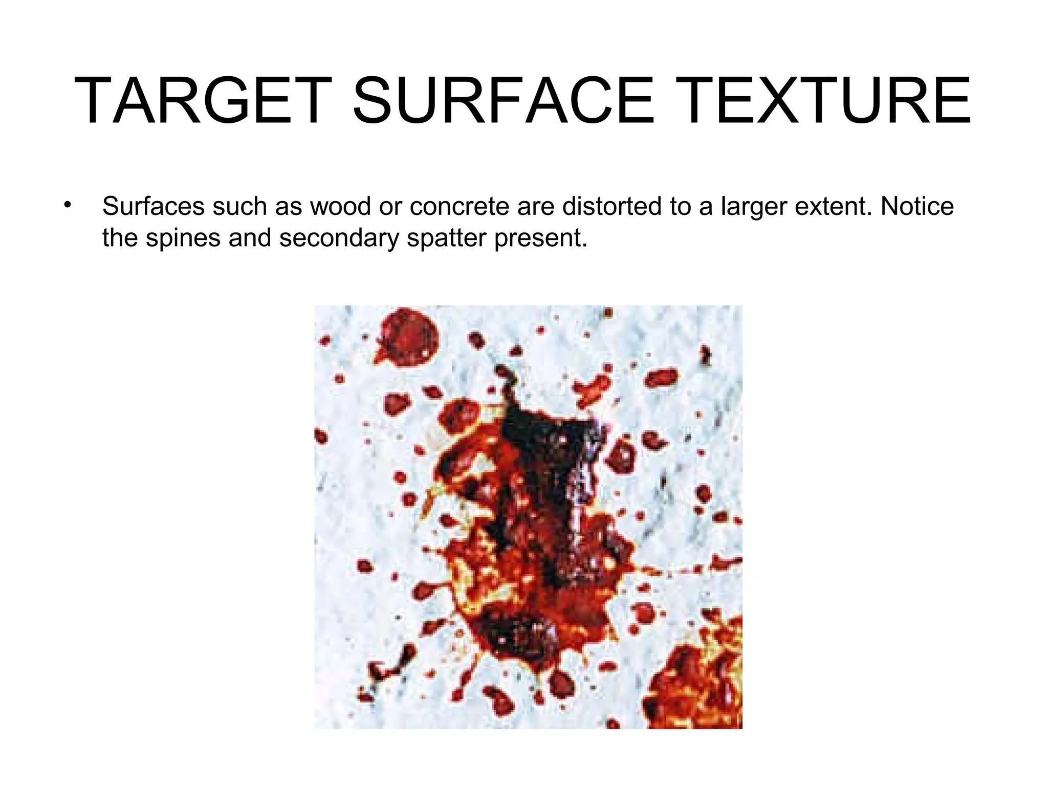 Blood Spatters Analysis | PPT | Chemistry | Science
