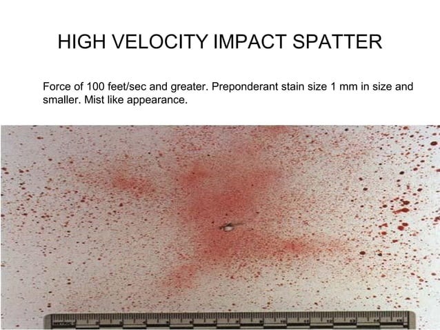Blood Spatters Analysis | PPT | Chemistry | Science