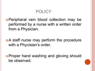 Blood specimen collection | PPTX