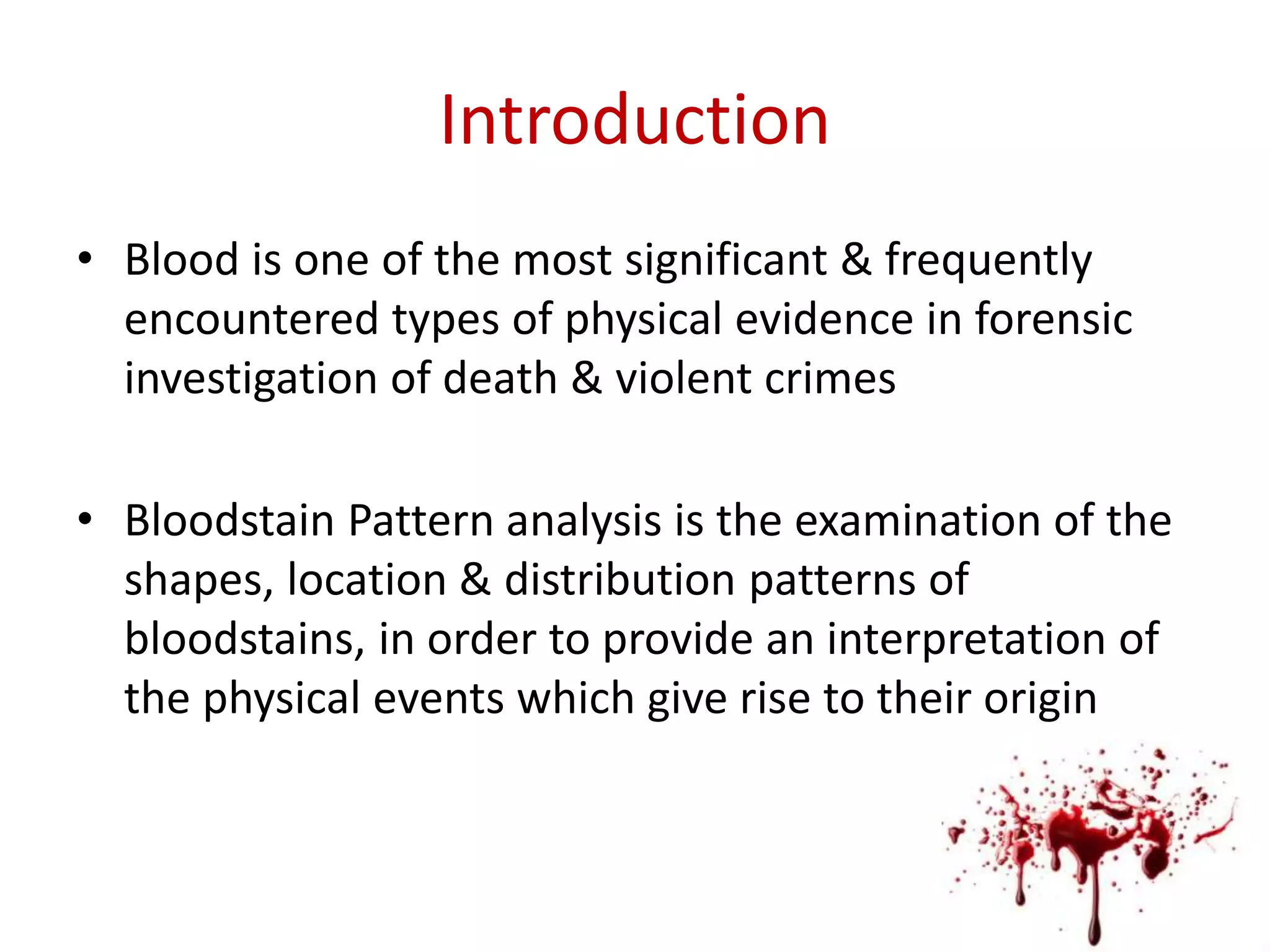 Blood stain pattern analysis | PPT