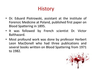 Blood stain pattern analysis | PPT
