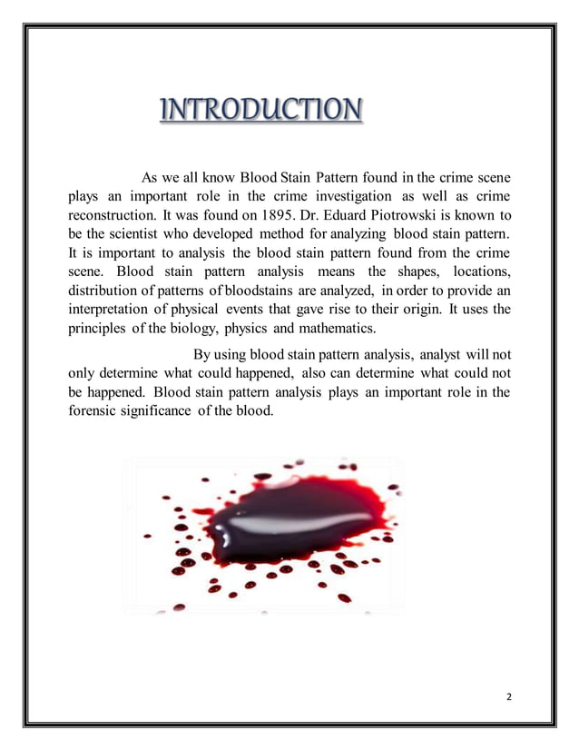 Blood stain pattern analysis | DOCX