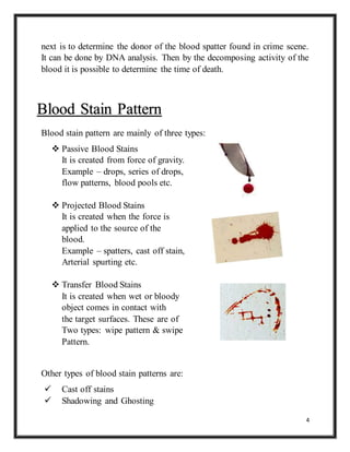 Blood Spatter Analysis Types