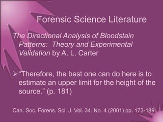 Bloodstain Pattern Analysis (CS-AAPT).ppt | Physics | Science
