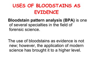 Bloodstain pattern analysis science week | PPT