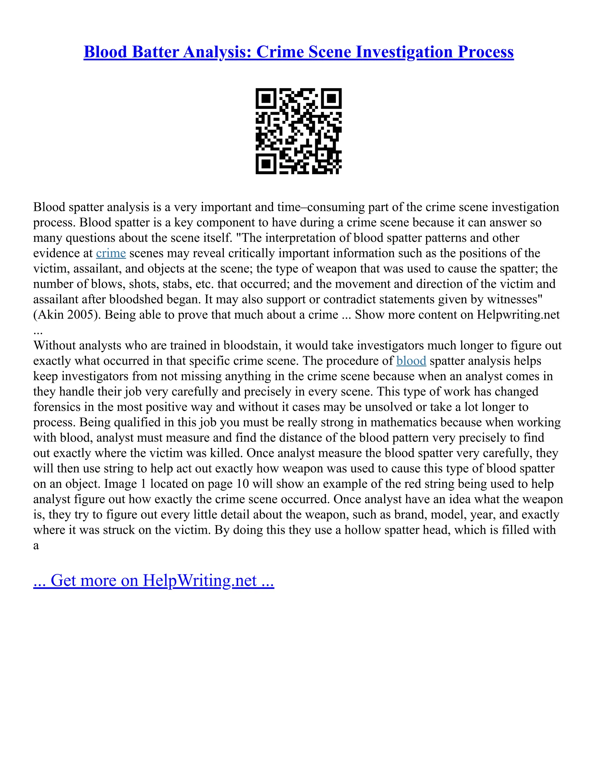 Bloodstain Pattern Paper | PDF | Blood Disorders | Diseases and Conditions