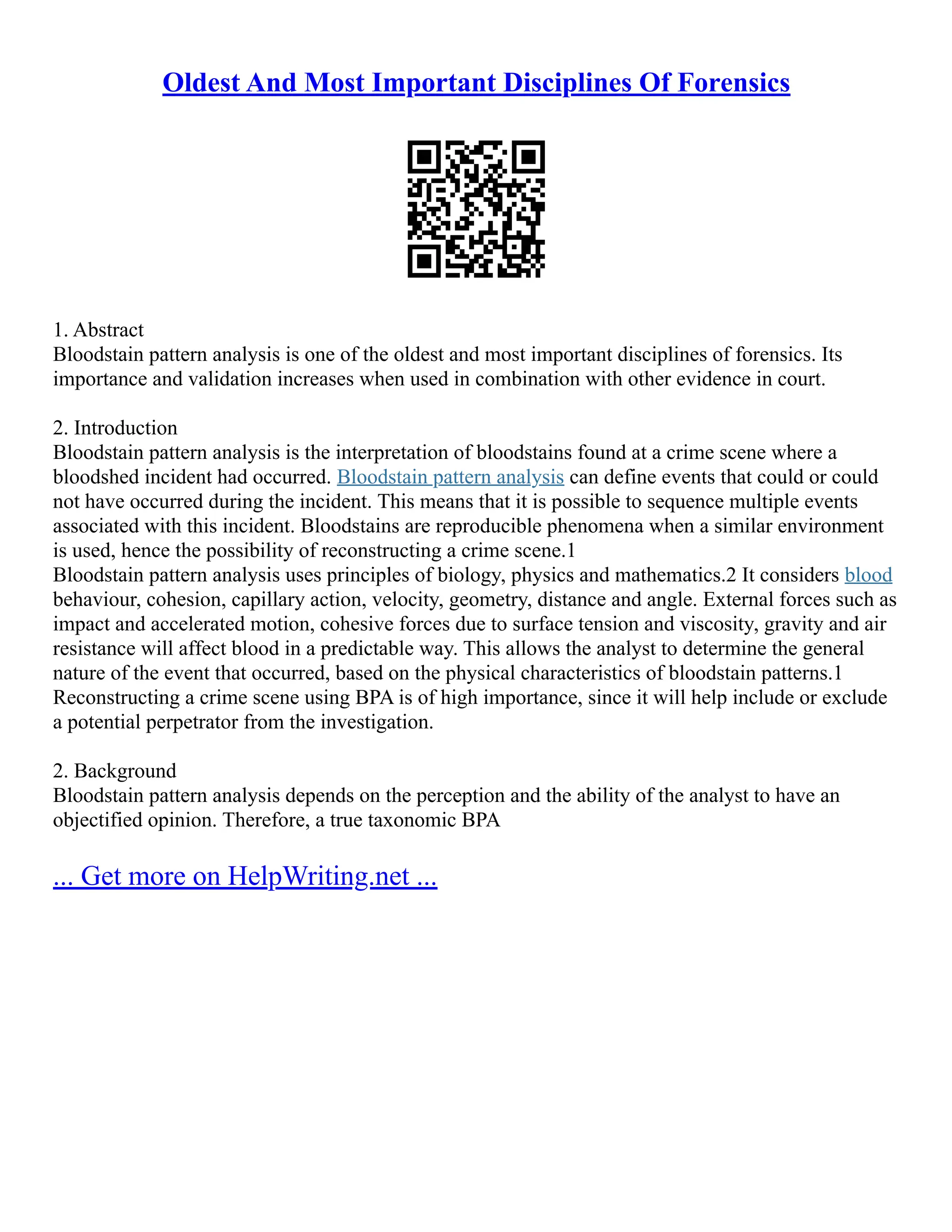 Bloodstain Pattern Paper | PDF | Blood Disorders | Diseases and Conditions