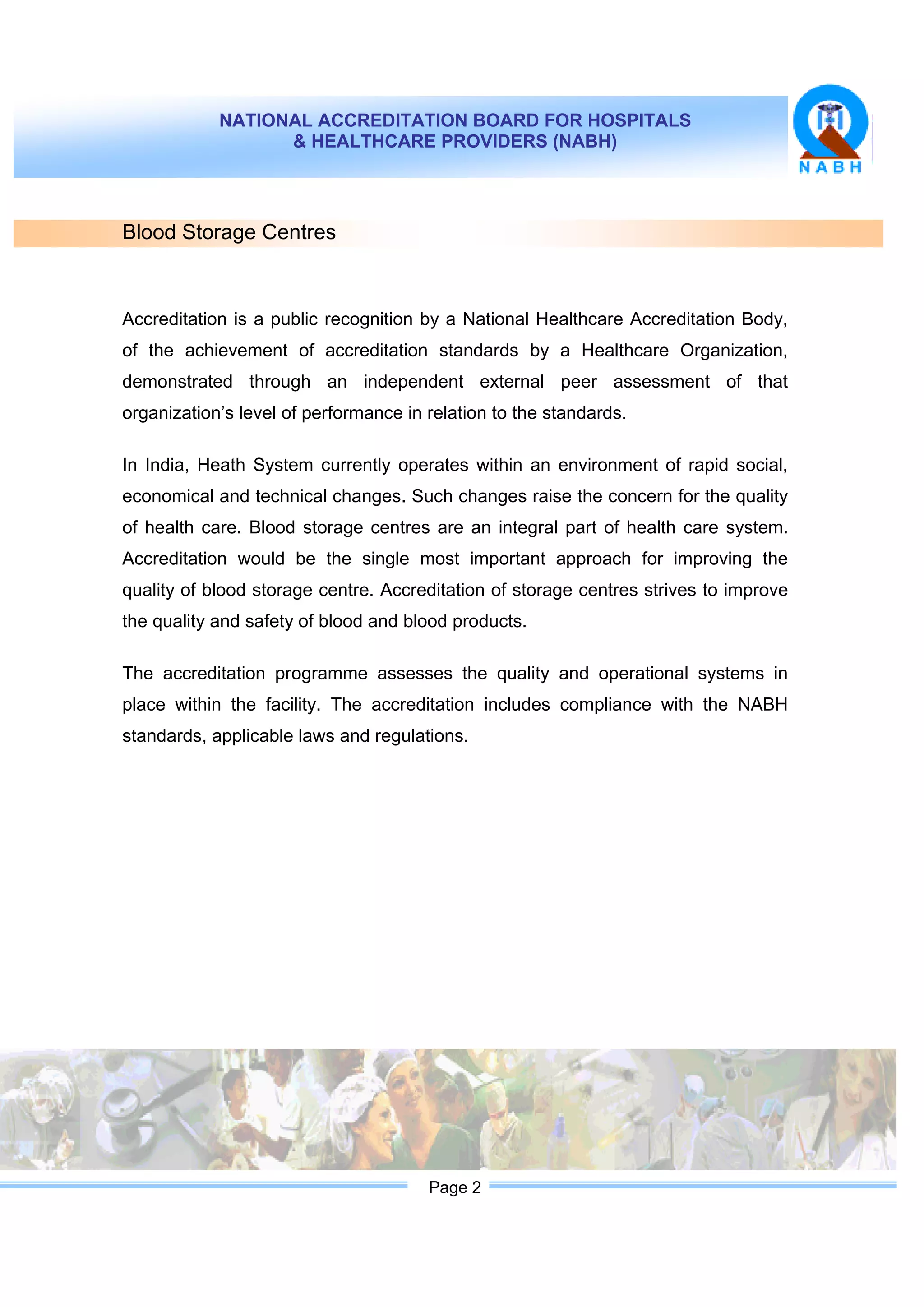 Blood storage - NABH | PDF