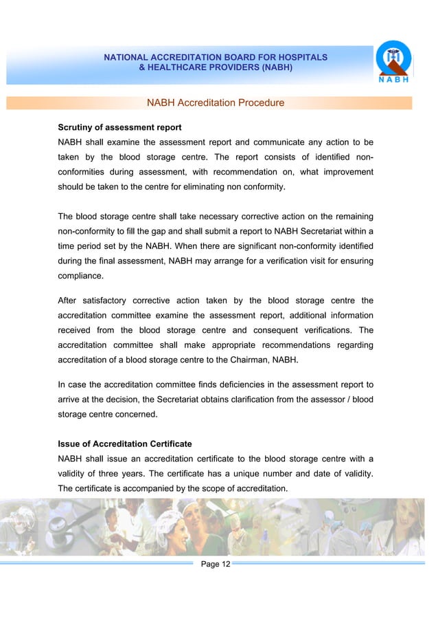 Blood storage - NABH | PDF