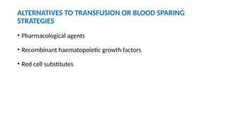 BLOOD SUBSTITUTES AND HEMOPOETIC AGENTS | PPTX