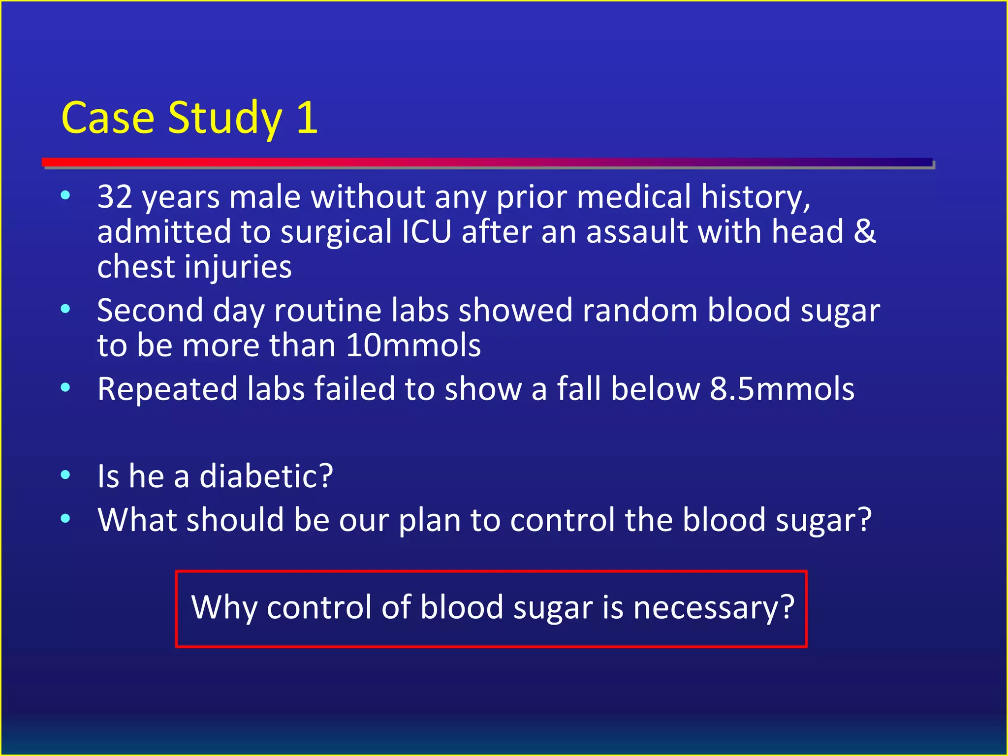 Sugar Control in ICU | PPSX