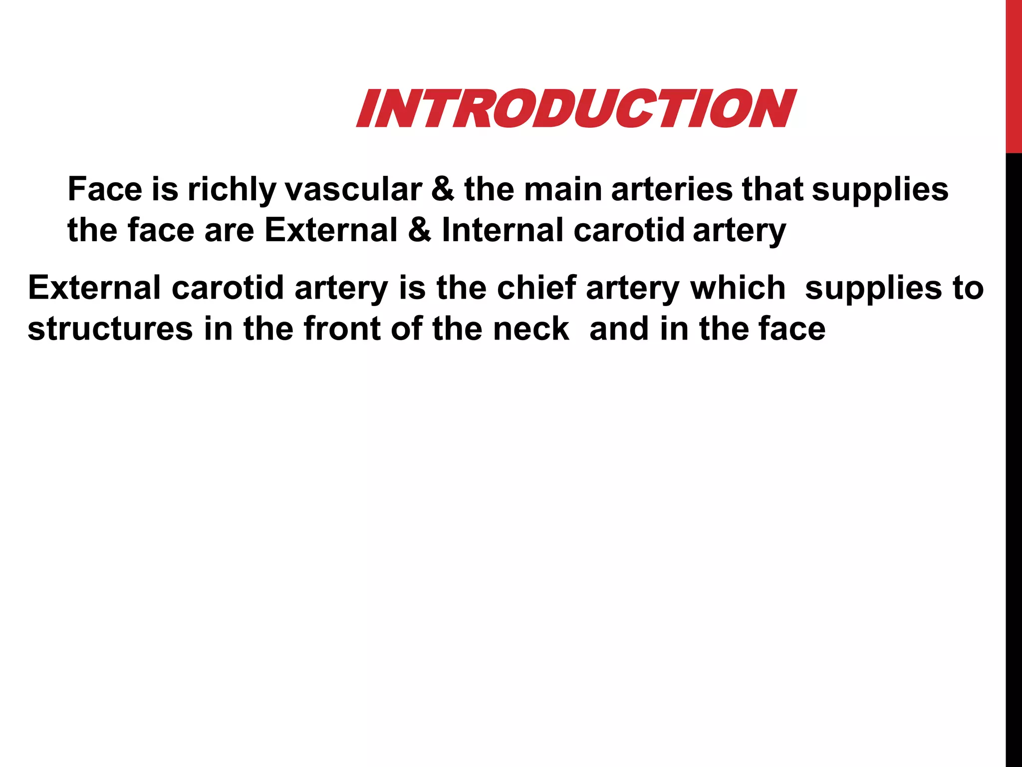 arterial supply of face | PPTX