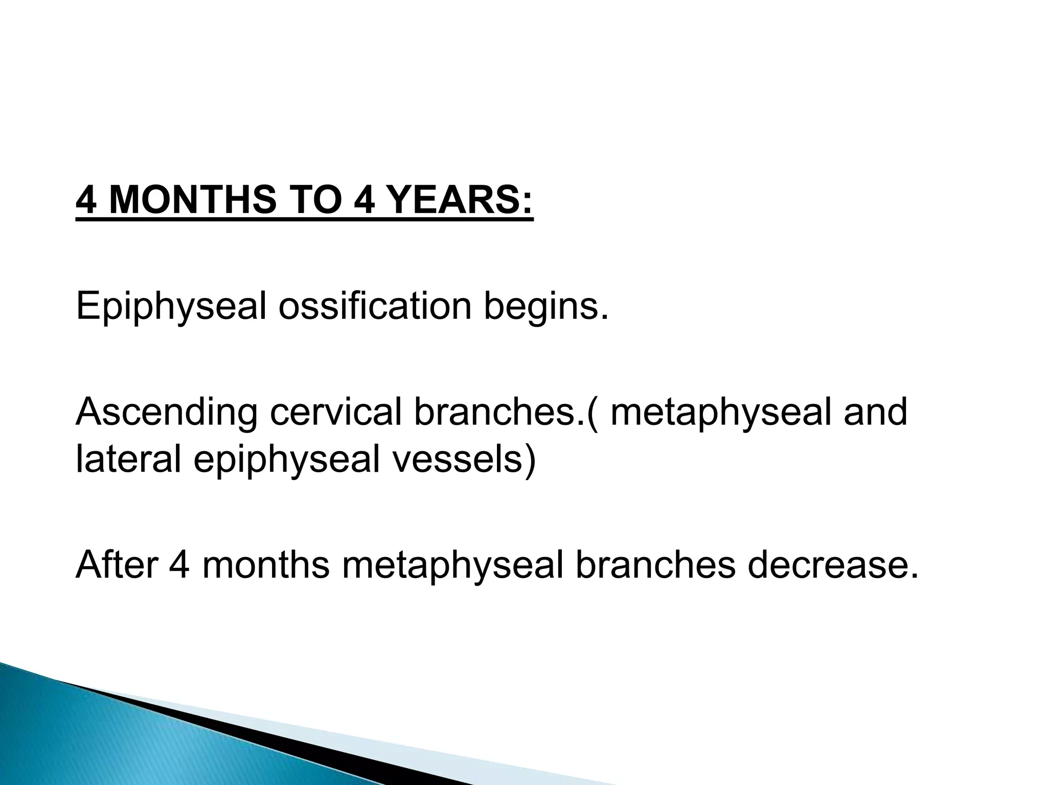 Blood supply of femoral head at various ages | PPTX