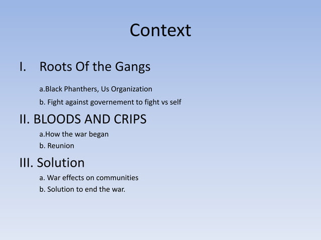 Bloods Vs Crips | PPTX