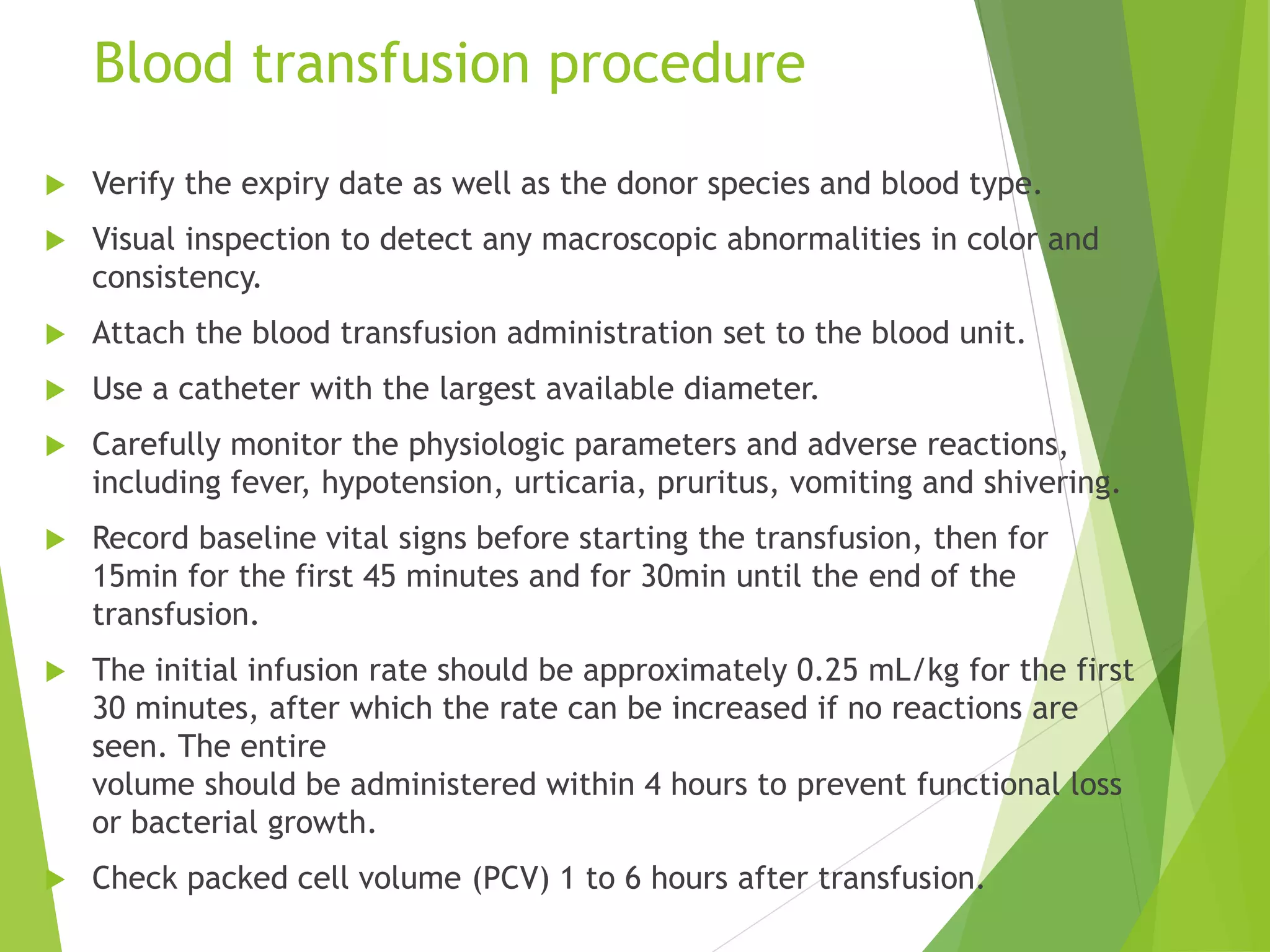 Blood transfusion in animals | PPTX