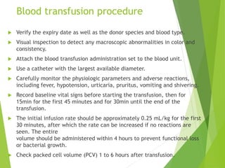 Blood transfusion in animals | PPTX