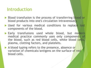 Blood transfusion in animals | PPTX