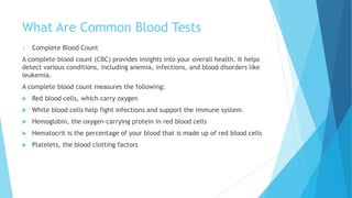 Blood Testing: What You Need to Know About Common Blood Tests | PDF