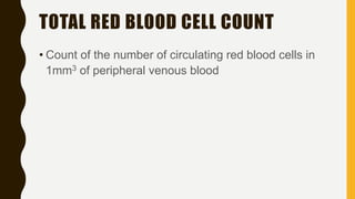 BLOOD TESTS for nursing students bsc nursing | PPTX