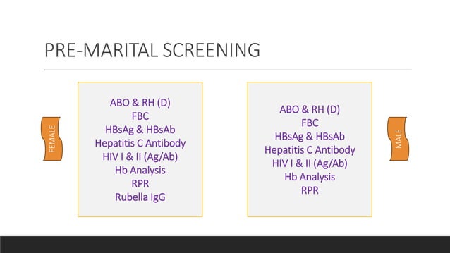 BLOOD TESTS, IMMUNISATION SCHEDULE AND VACCINES | PPTX